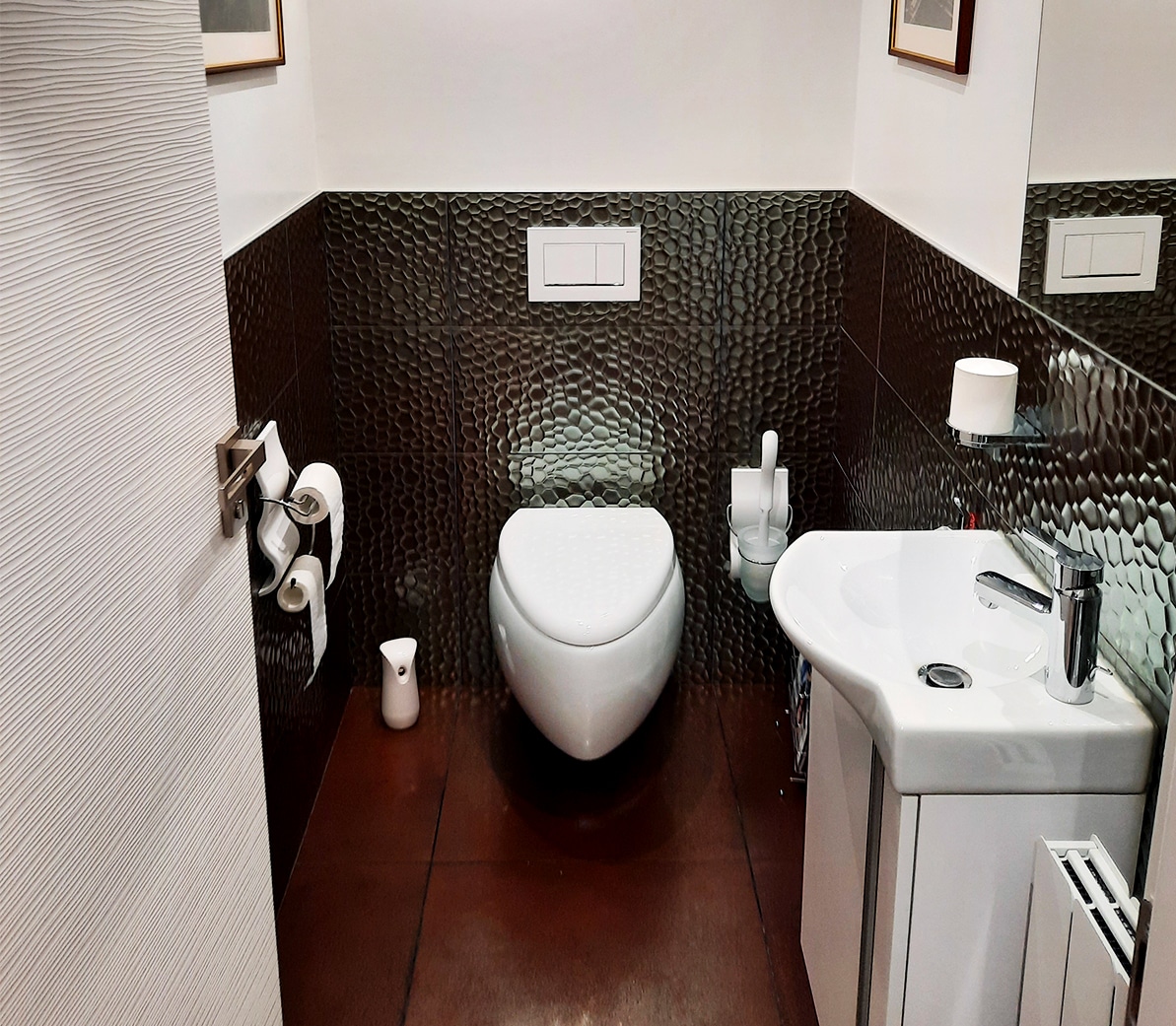 Réalisation d'une Salle de bain Chic en Marbre avec WC | PARTEDIS ...